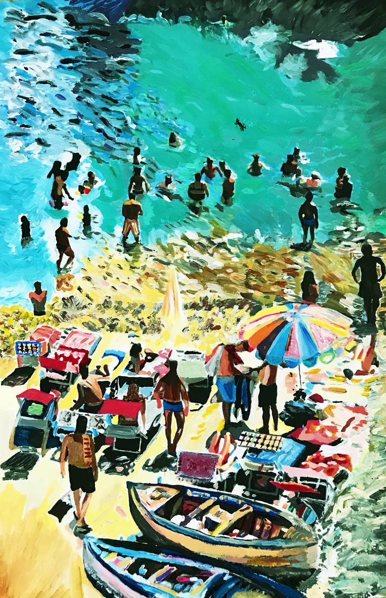 On the beach Painting by Sanja JančIć | Saatchi Art