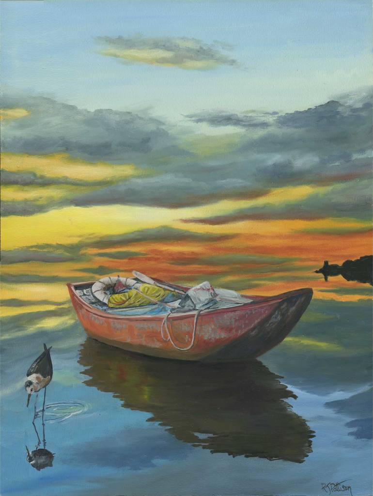 Ocean Sunset Painting by Richard Pattison | Saatchi Art