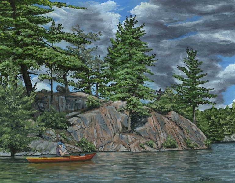 Girl Kayaking Painting by Richard Pattison | Saatchi Art