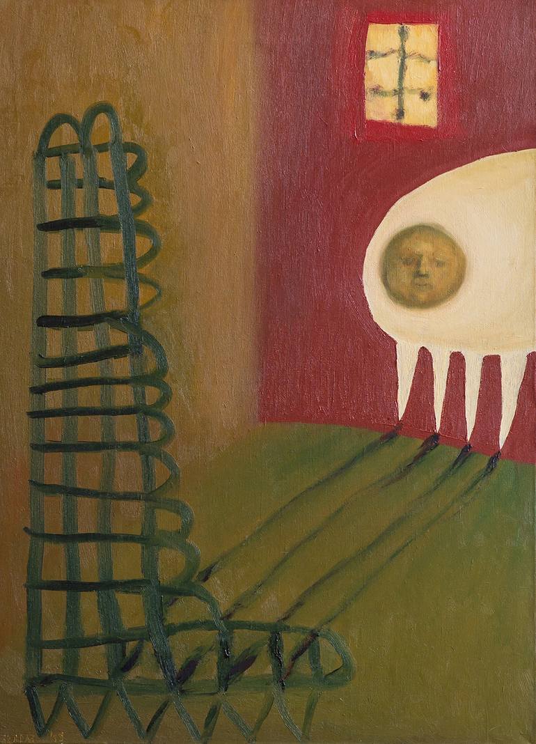 Room with a table and wardrobe Painting by Tomek Haładaj | Saatchi Art