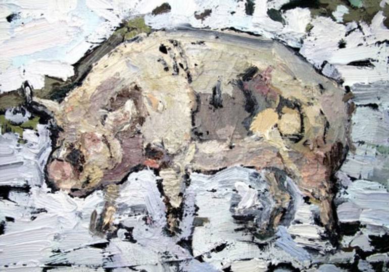 Pig I Painting by Martin Hill | Saatchi Art