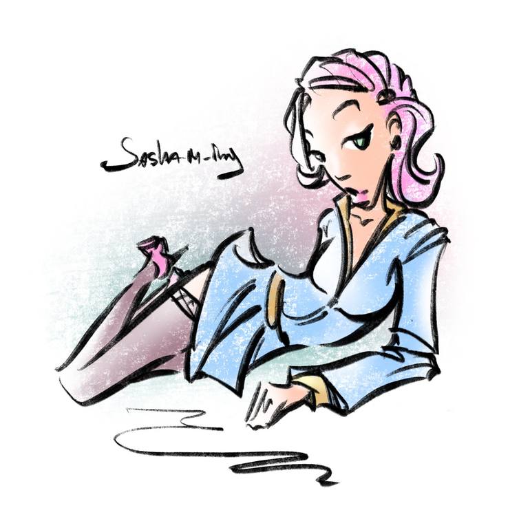 Day 1012 . Tempting Drawing by Sasha Ming | Saatchi Art
