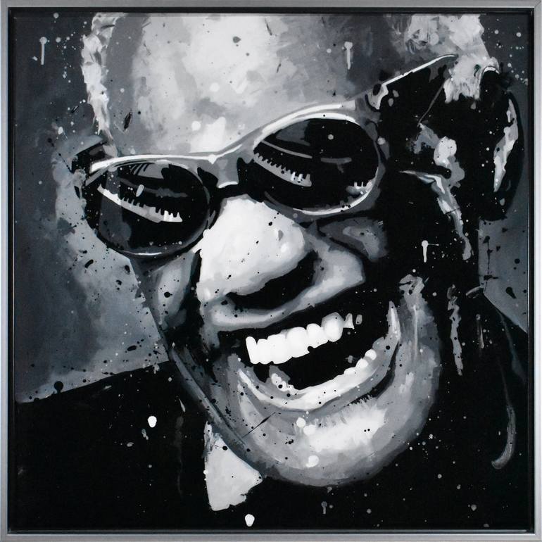 Ray Charles (Framed) Painting by Robert Kerr | Saatchi Art