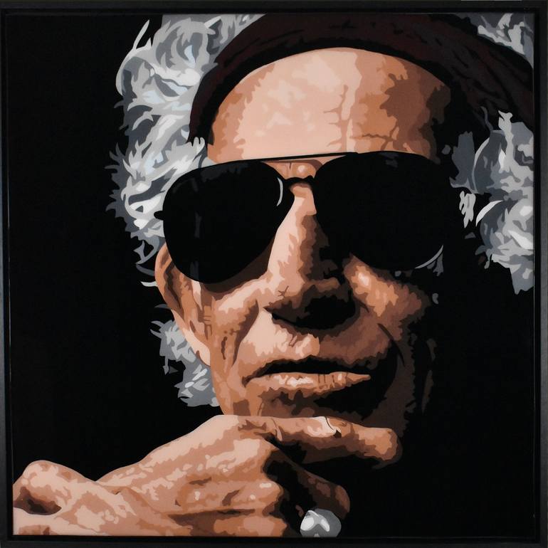 Keith Richards (Framed) Painting by Robert Kerr | Saatchi Art