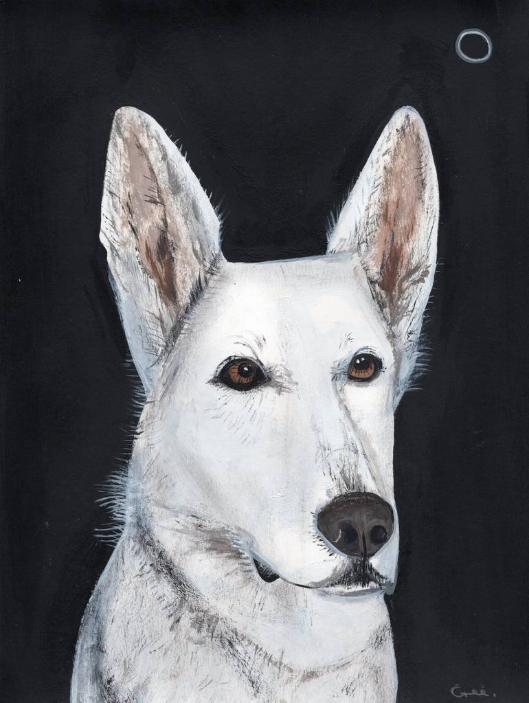 Dog at night Painting by Christopher Gee | Saatchi Art