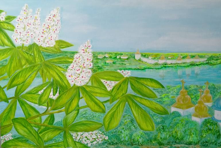 Chestnut tree blossoms Painting by Le Ti | Saatchi Art