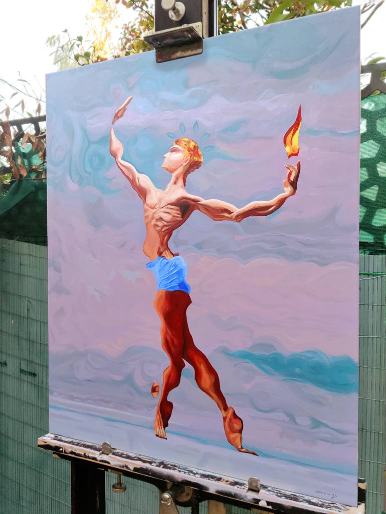 Prometheus, the shadow of Jupiter and the ulam. Painting by Daniel ...