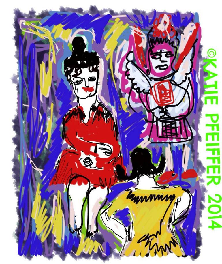 The Confrontation Drawing by Katie Pfeiffer | Saatchi Art