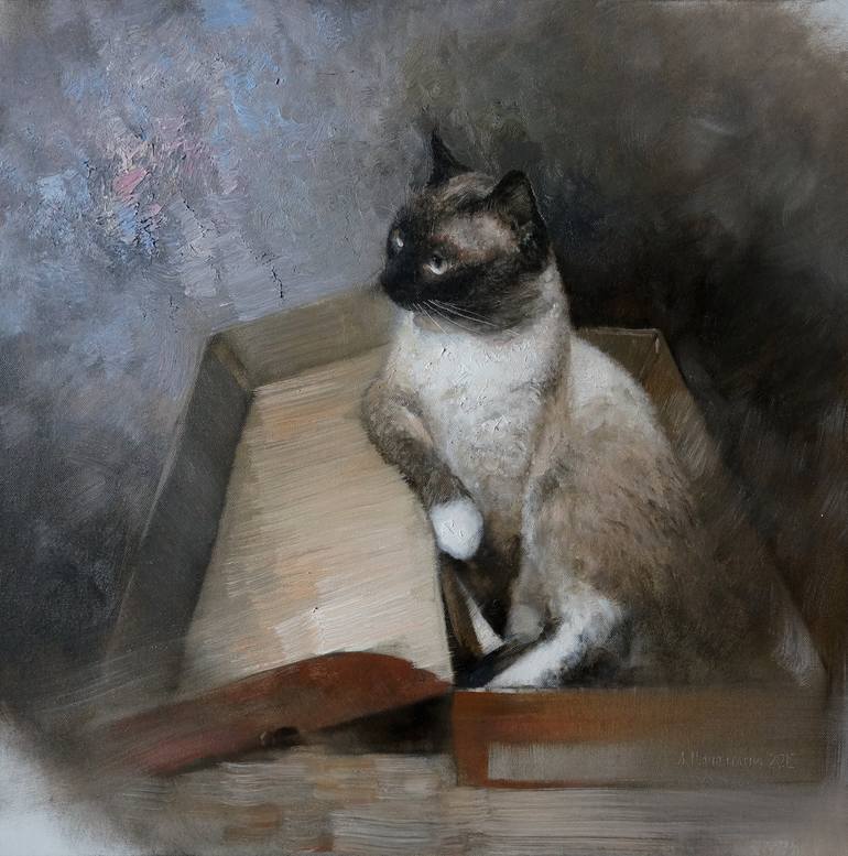 Portrait of my cat Albus Painting by Aleksei ADLEXE Panfilov | Saatchi Art