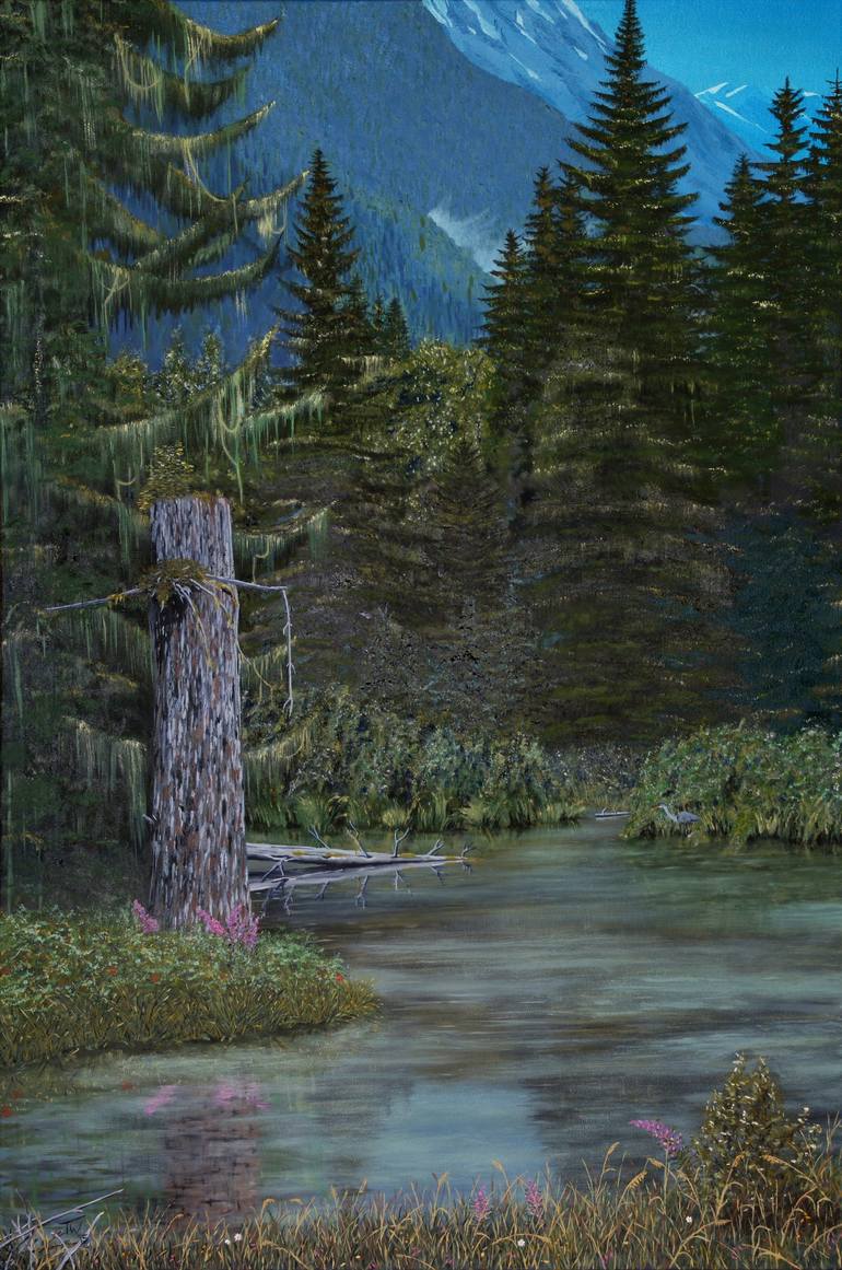 Fish Creek Lagoon Painting by Ted Widen | Saatchi Art