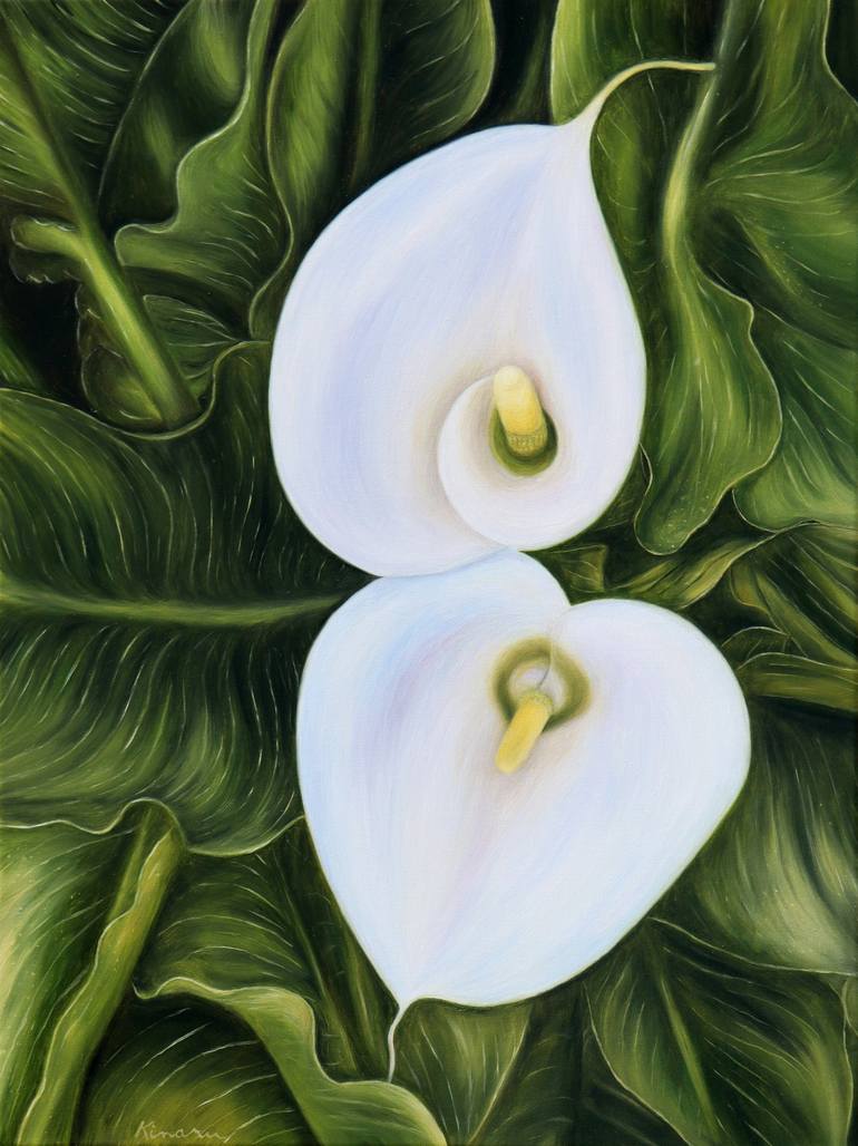 White Flowers Painting by Natasha Kinaru | Saatchi Art
