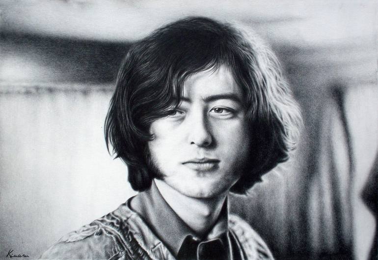 Jimmy Page Drawing by Natasha Kinaru | Saatchi Art