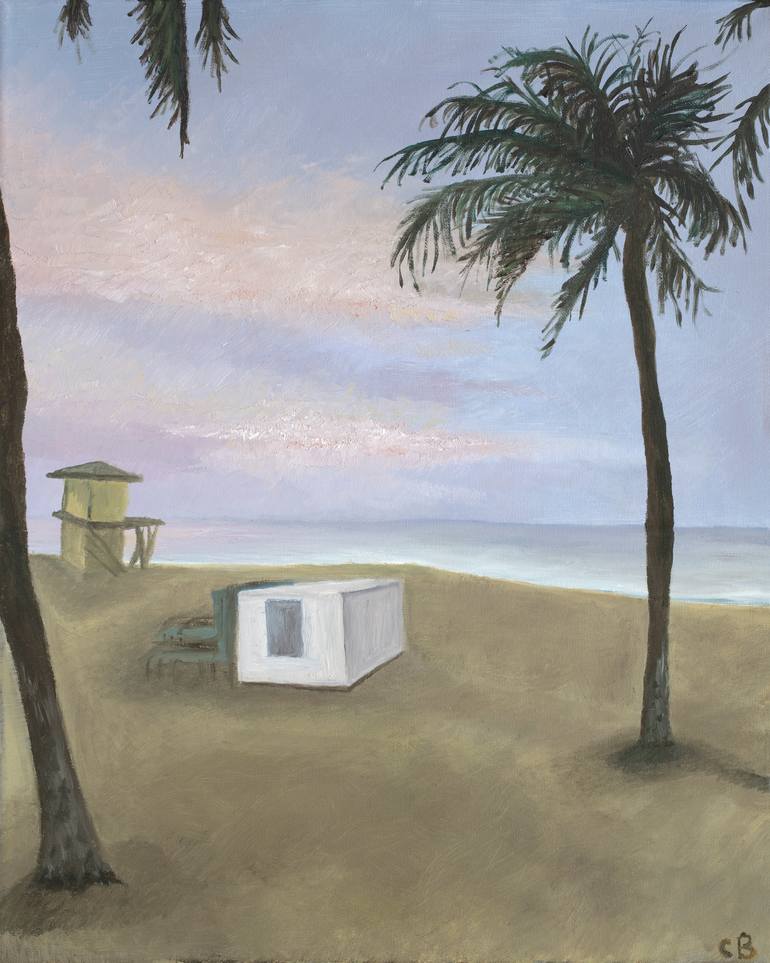 Hollywood Beach at Sunset Painting by Cinnabar Artistry | Saatchi Art