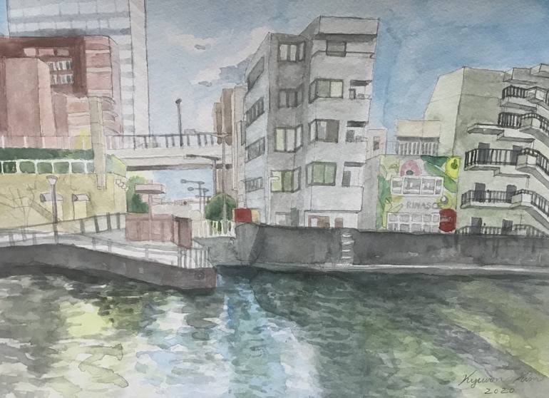 Osaka Dotombori River Painting by Kyuwon Kim | Saatchi Art United Kingdom