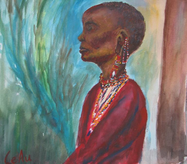 The Kenyan lady Painting by Dimitrios Chrysafidis | Saatchi Art