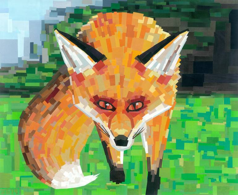 Red Fox Collage by James Gooch | Saatchi Art