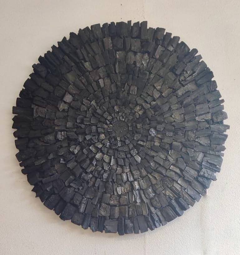 Mandala charcoal 120 Sculpture by Louise Van Reeth | Saatchi Art