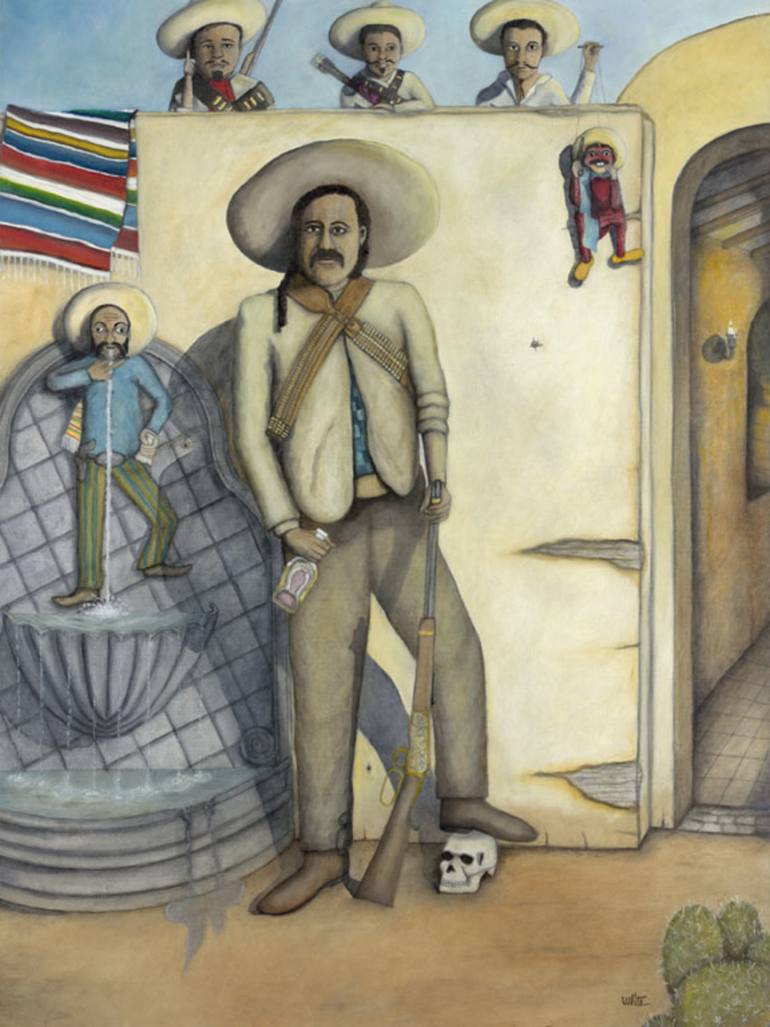 Pancho Tribute Rifle Painting by Donald White | Saatchi Art