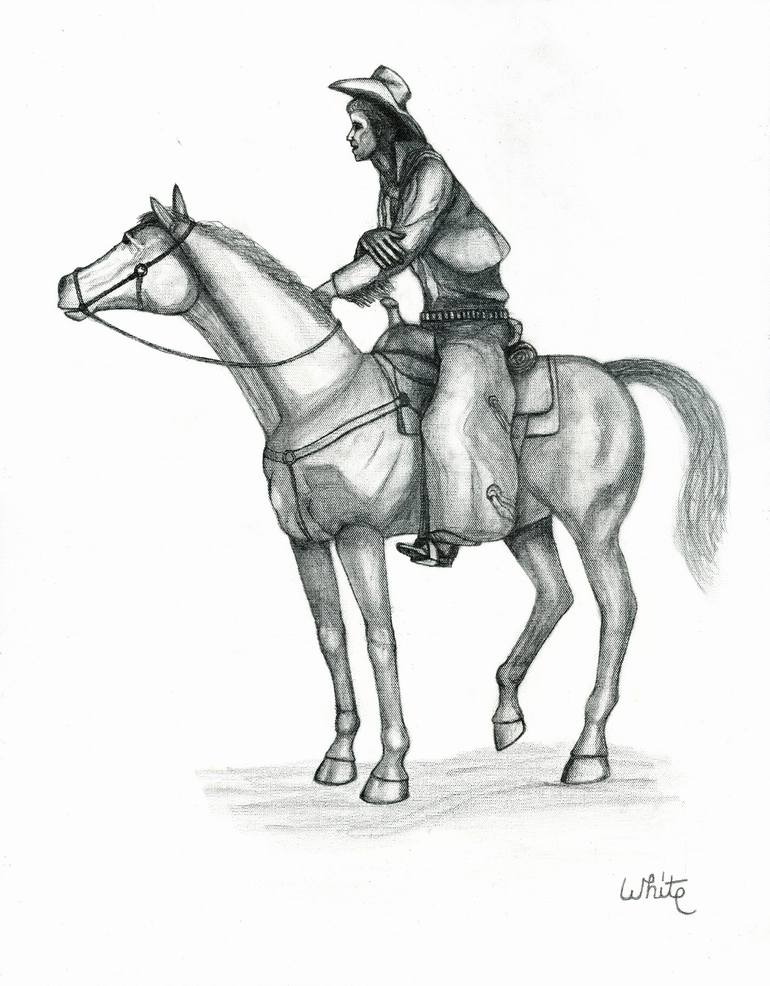 Lonesome Cowboy Drawing by Donald White | Saatchi Art