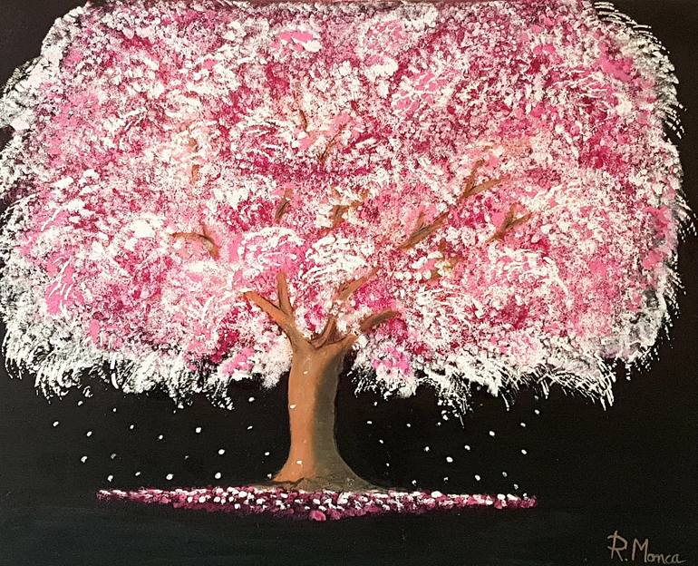 Pink tree Painting by Roberto Manca | Saatchi Art
