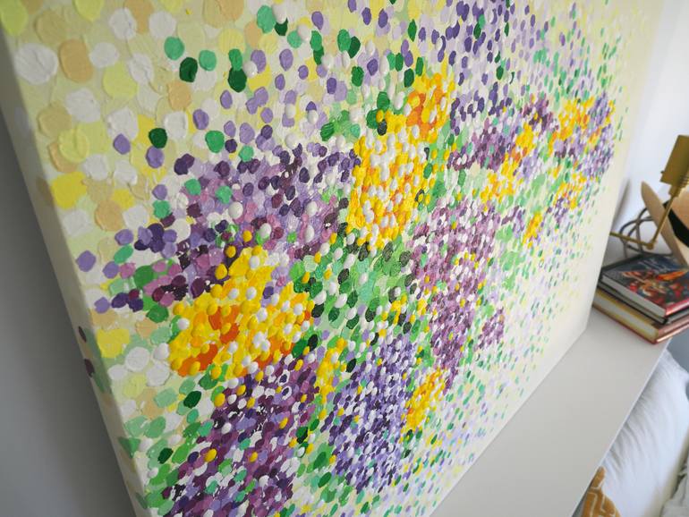 Lilacs and Yellow Flowers Painting by Maria Karpenko | Saatchi Art