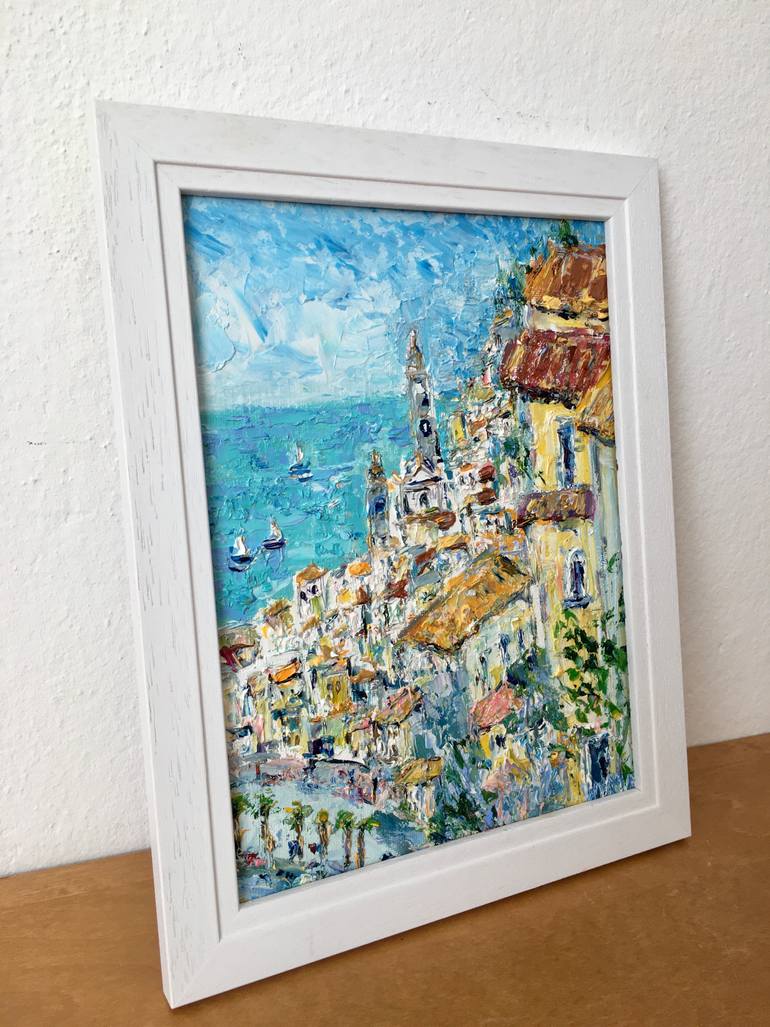 Menton French Riviera Oil Painting On Canvas Board Original Art ...