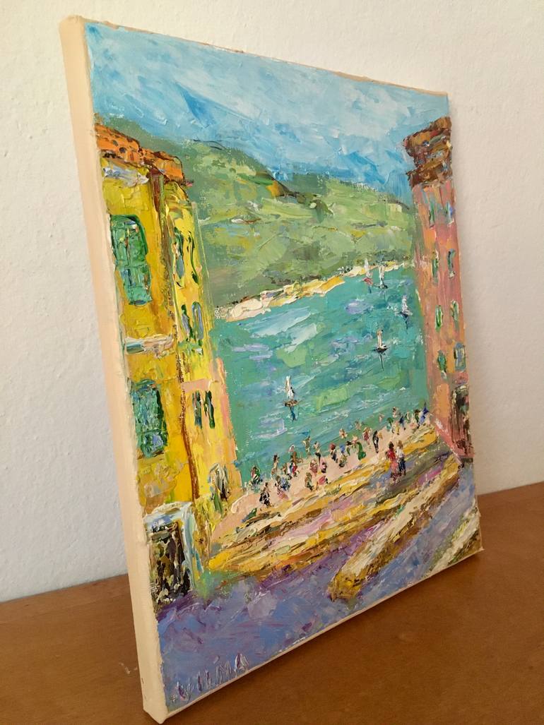 Menton France Oil Painting On Canvas French Cityscape Painting by Vilma ...