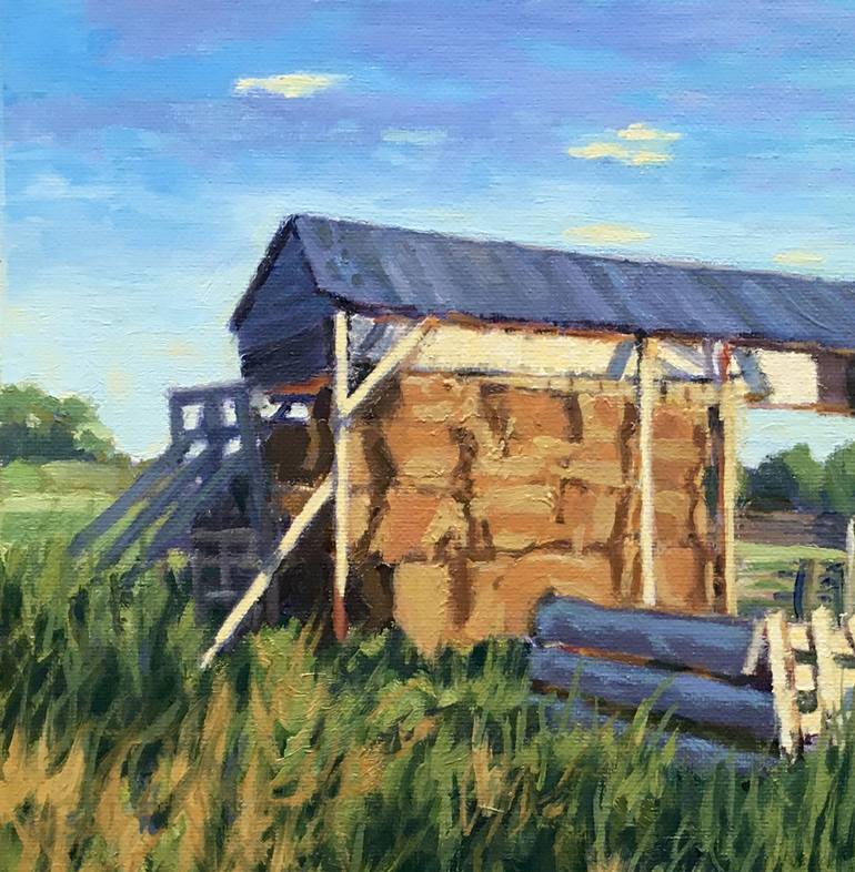 Hay Stacked Painting by Daniel Fishback | Saatchi Art