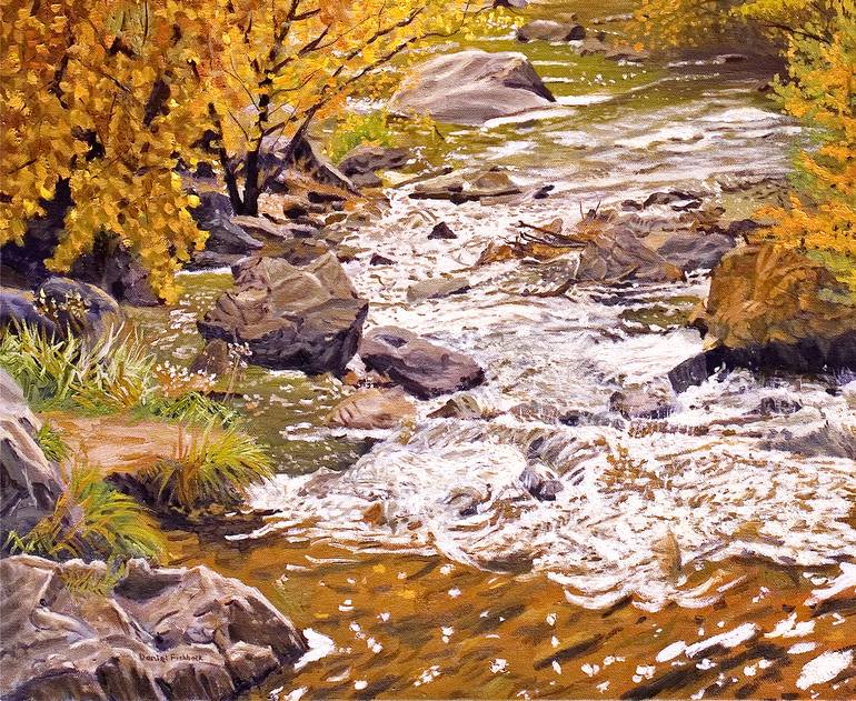Fall on Bear Creek Painting by Daniel Fishback | Saatchi Art