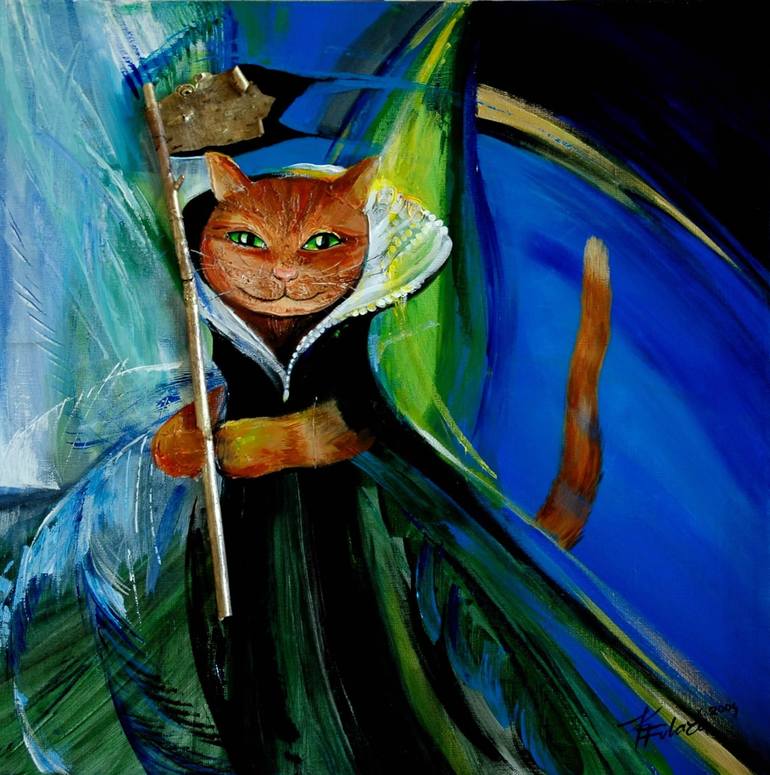 King Tomcat Painting by Karina Fulara | Saatchi Art