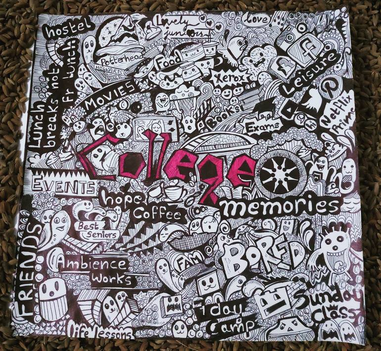 Doodle on college days Drawing by N SHIBANI | Saatchi Art