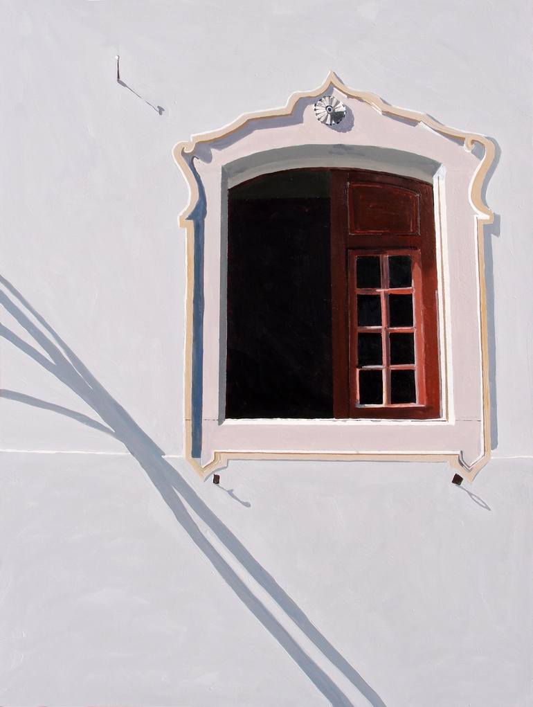 Lisbon Windows and Shadows Painting by Rupert Sutton | Saatchi Art