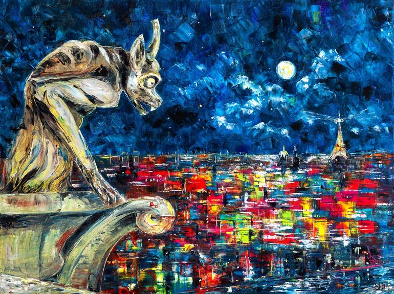 Night Watcher Painting by Natalia Shchipakina | Saatchi Art