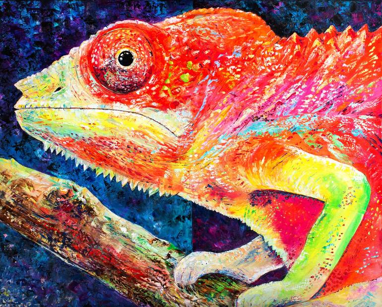 Chameleon Painting by Natalia Shchipakina | Saatchi Art