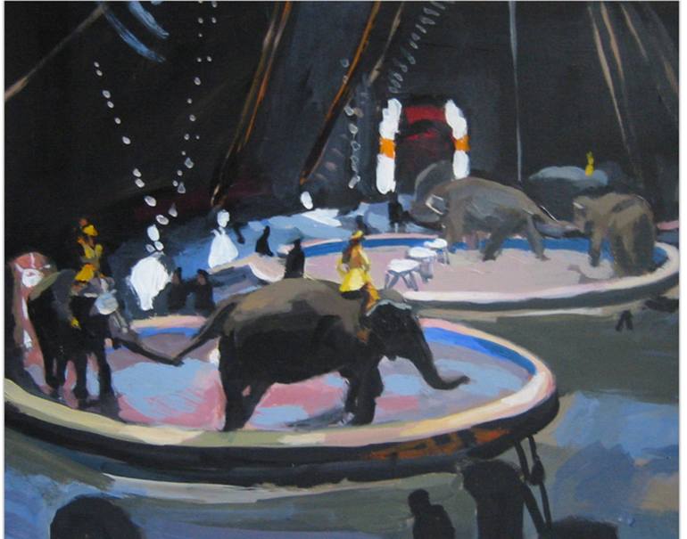 The Greatest Show on Earth SOLD Painting by Trine Giaever | Saatchi Art