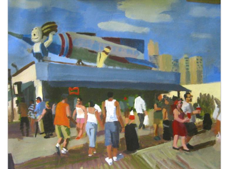 Coney Island Boardwalk Painting by Trine Giaever | Saatchi Art