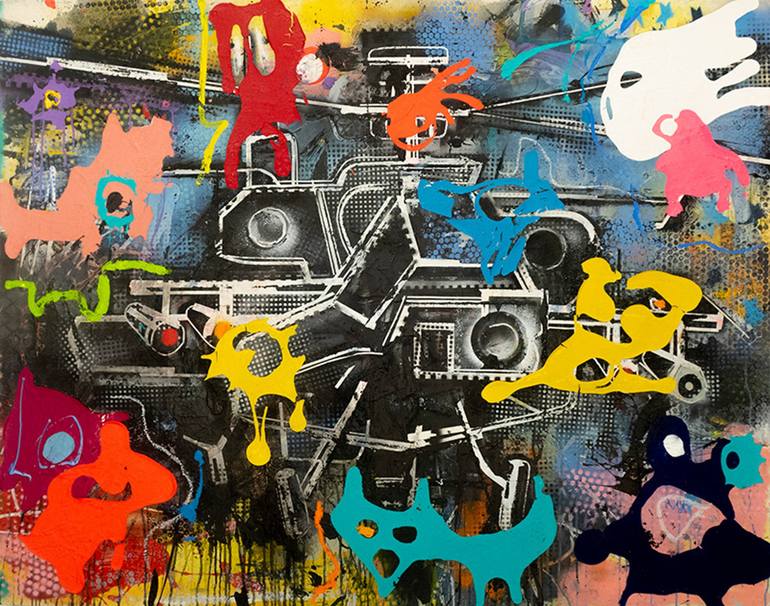 Animals Admiring War III Painting by Sadofsky Trantina | Saatchi Art