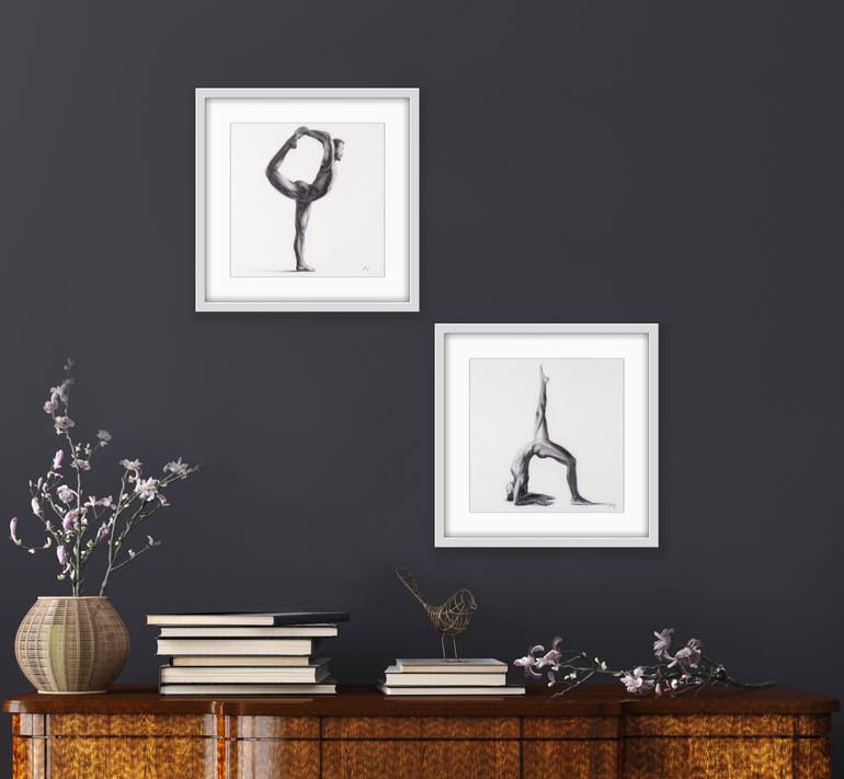 Inverted Staff Pose Drawing by Francesco Cipollone | Saatchi Art