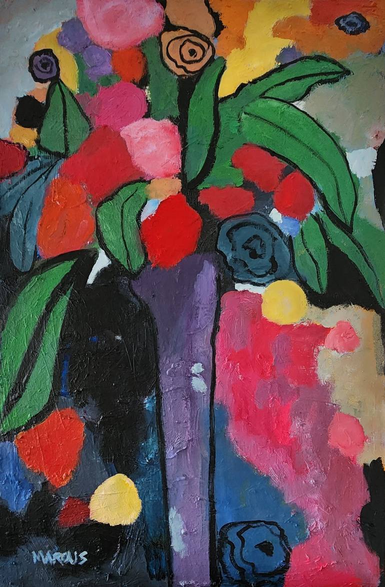 Exotic Beauty Floral Painting by Marous Artist | Saatchi Art