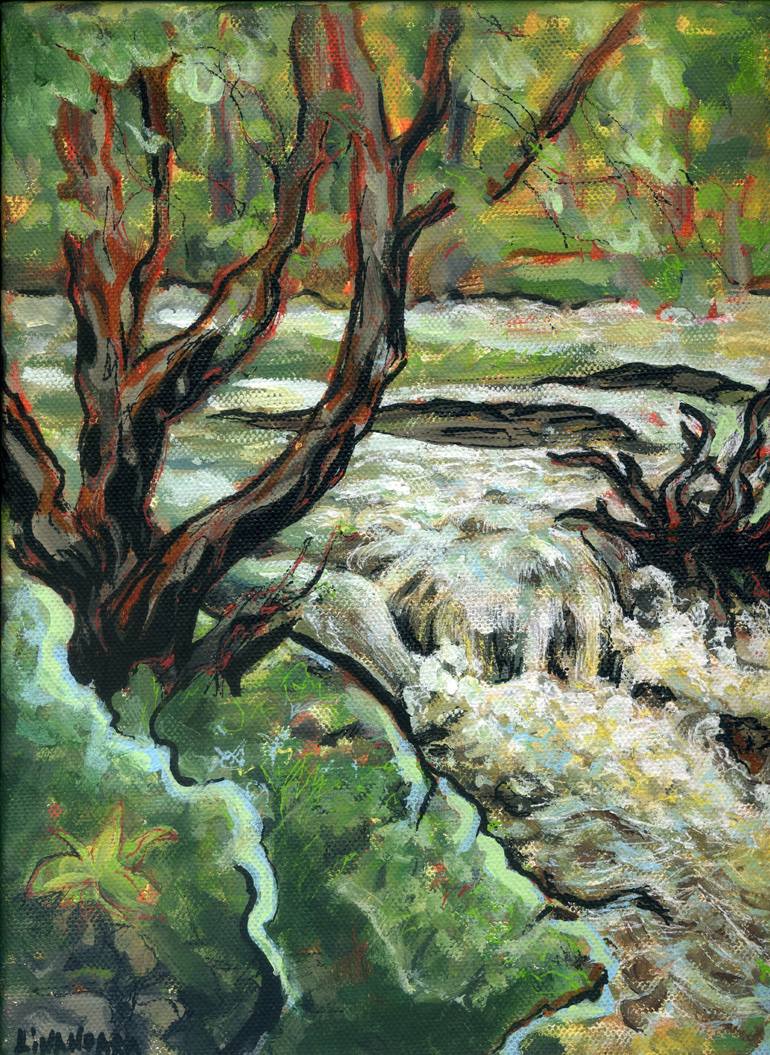 River Hafren in May Painting by Alexandra Cook | Saatchi Art