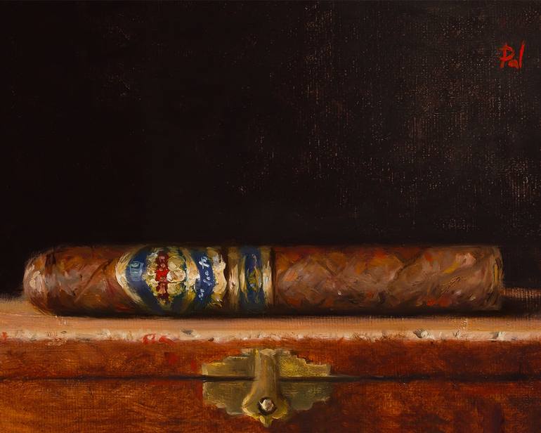 Still Life with Cigar Painting by Alexei Pal | Saatchi Art