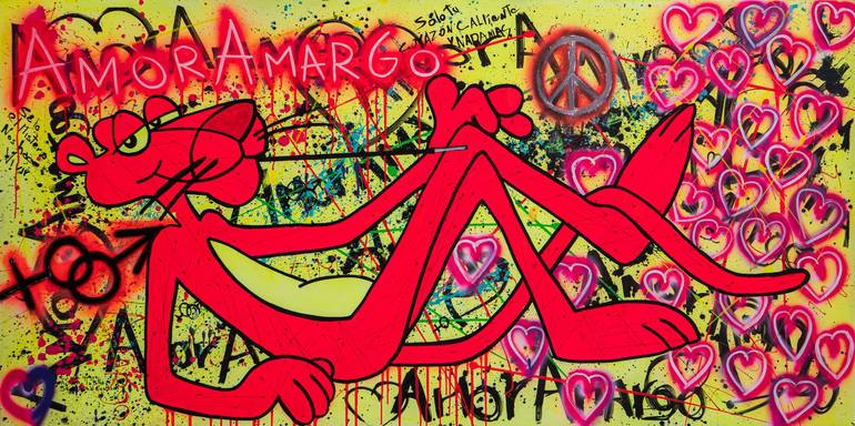 PANTERA ROSA Painting by JoGis Art | Saatchi Art
