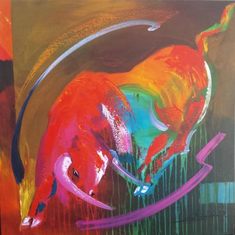 Dripping Bull, Limited Edition 1of 25 Printmaking by Alfred Gockel ...