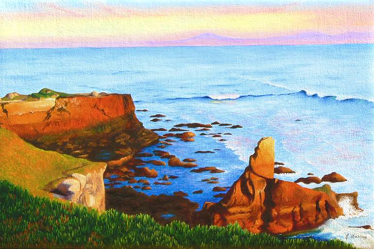 Sunset, Santa Cruz Painting by Jessica Maring | Saatchi Art