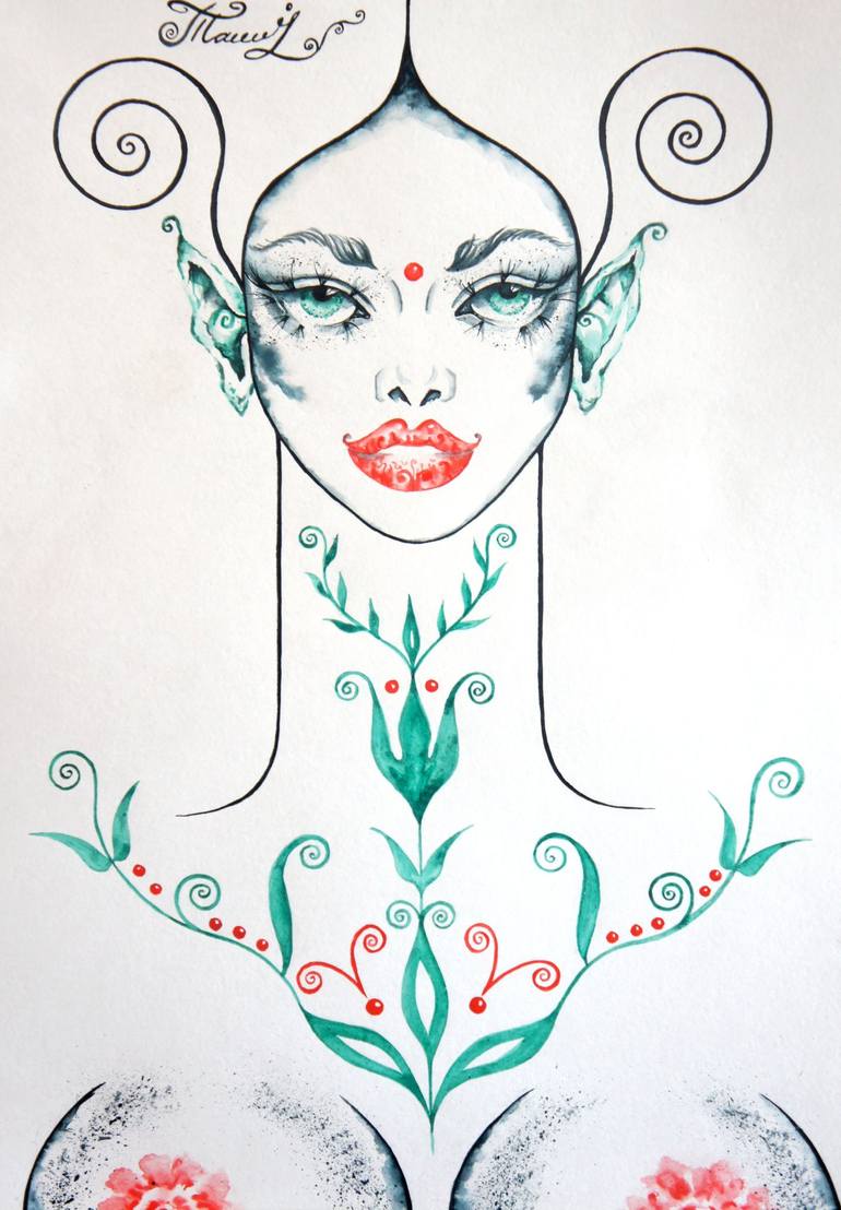 Indira Painting by Iryna Tatur | Saatchi Art