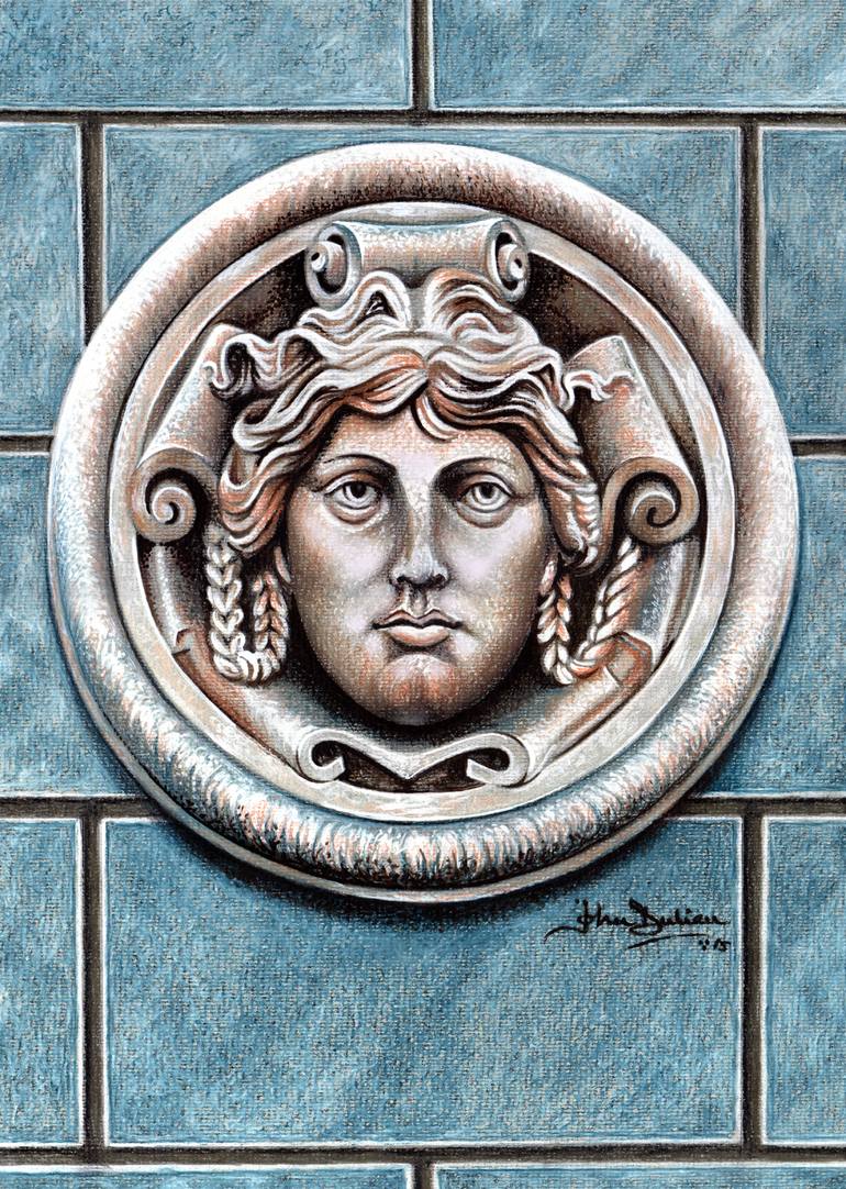 Spanish Sculpted Face (female) Drawing by JOHN DULIEU | Saatchi Art