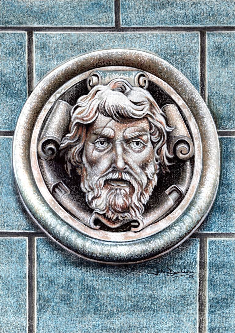 Spanish Sculpted Head (male) Drawing by John Dulieu | Saatchi Art