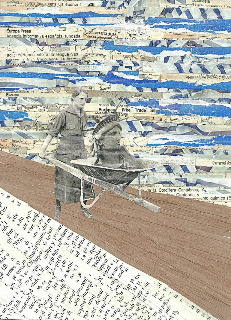 Head of freedom Collage by Nina Papel | Saatchi Art