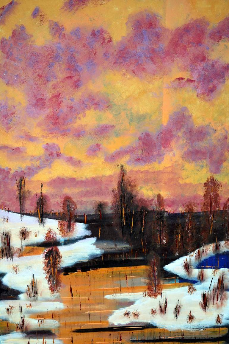 Season of Snow Melt Painting by Misbah Kanwal | Saatchi Art
