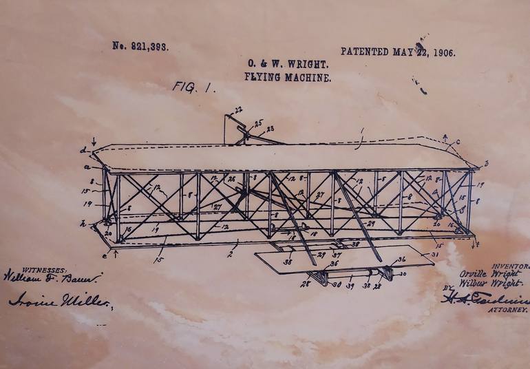 Wright Flyer 17 December, 1903 Painting by Misbah Kanwal | Saatchi Art